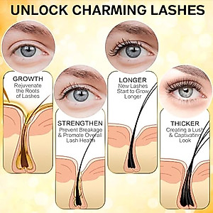 Lash Serum, Eyelash Serum Eyebrow Growth Serum, Premium Lash Serum for Eyelash Growth and Thickness, Lash Enhancing Boost Serum for Longer, Fuller and Thicker Natural Eyelashes Extensions (3ml)