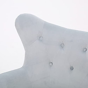 Christopher Knight Home Seigfried Velvet Arm Chair, Light Grey