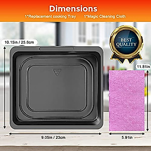 Air Fryer Grill Pan for Instant Vortex Plus10 Quart, 10.1 * 9’’ Food Grade Nonstick Replacement Rack Parts Tray Grill Crisper Plate for Innsky CROWNFUL 10.6Qt Air Fryer Oven, Dishwasher Safe