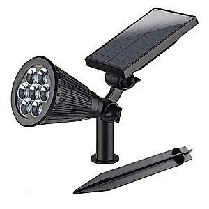 RGB Solar Spotlights Landscape Lights Outdoor 2-in-1 LED Spot Lights IP65 Waterproof Tree Lights Dusk-to-Dawn Solar Powered Security Wall Lamp for Garden Yard Floor Pathway Patio (7 Changing Colors)