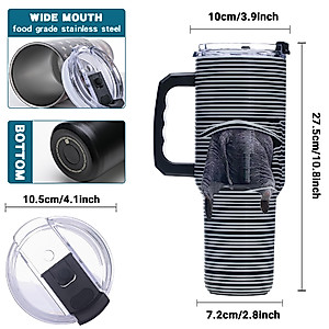 Gome 40oz Elephant Tumbler – Insulated Stainless Steel Cup with Handle, Lid & Straw, Wildlife Gifts for Women, Animal Lovers, Birthday & Nature-Inspired Gift
