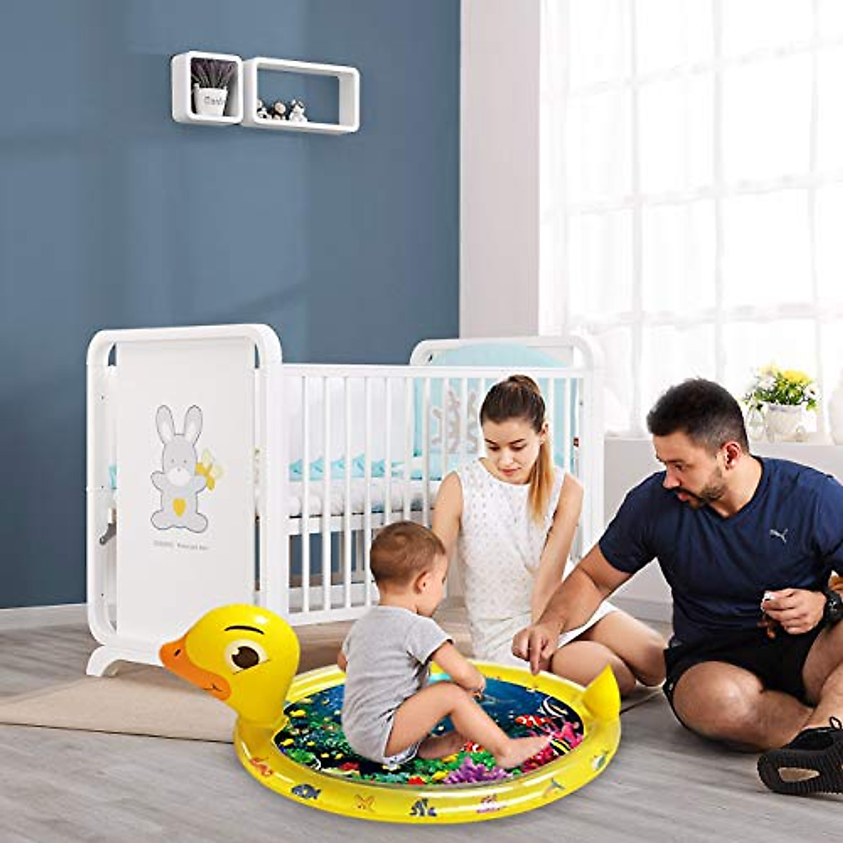 ibestby Inflatable Tummy Time Water Mat Fun Inflatable Water mat for Newborn Boys and Girls,Activity Center Your Baby's Stimulation Growth