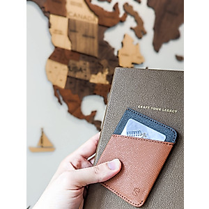 STYLIO Zippered Padfolio Binder (Black) and Slim Leather Wallet (Brown) Bundle. Perfect for Documents, iPad/Tablet, Notepad, Business Cards, IDs and Bills. Great Gift Bundle.
