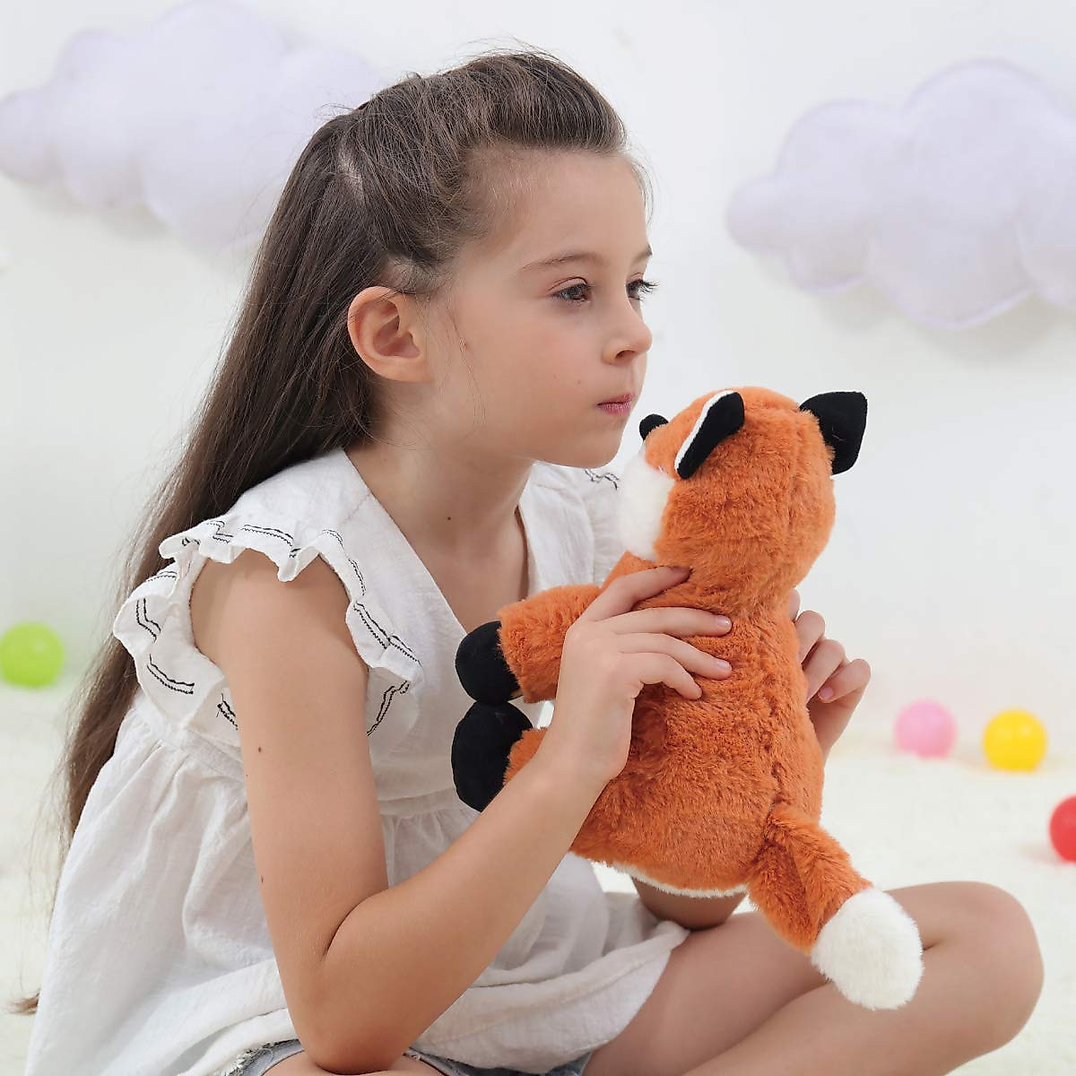 Apricot Lamb Toys Plush Fox Stuffed Animal Soft Cuddly Perfect for Girls Boys (Yellow Fox, 9 Inches)