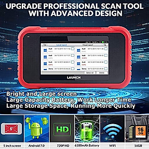 2023 LAUNCH OBD2 Scanner CRP123E Elite Code Reader for ABS SRS Engine Transmission Car Diagnostic Tool with Oil Reset, SAS Reset, Throttle Adaptation, One-Click Lifetime Update, Upgrade of CRP123