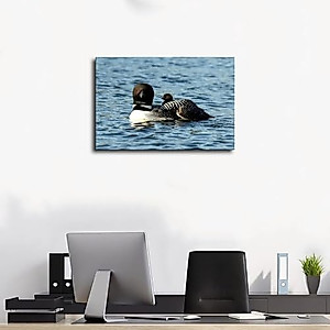 Loon Raft Poster Canvas Poster Wall Art Decor Print Picture Paintings for Living Room Bedroom Decoration Frame: Frame:16x24inch(40x60cm)