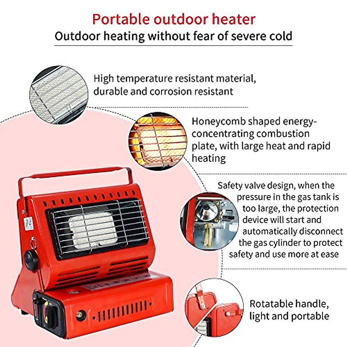 2 in 1 Portable Tent Heater，Camping Heater，Butane /Propane Heaters, Outdoor，Camping Accessories