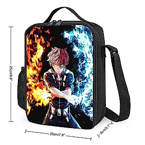 Cejburw Anime Manga Lunch Box, Durable Insulated Leakproof Lunch Bag Large Tote Meal Bag for Travel, Wear Resistant Casual Lunchbox (Black2, One Size)