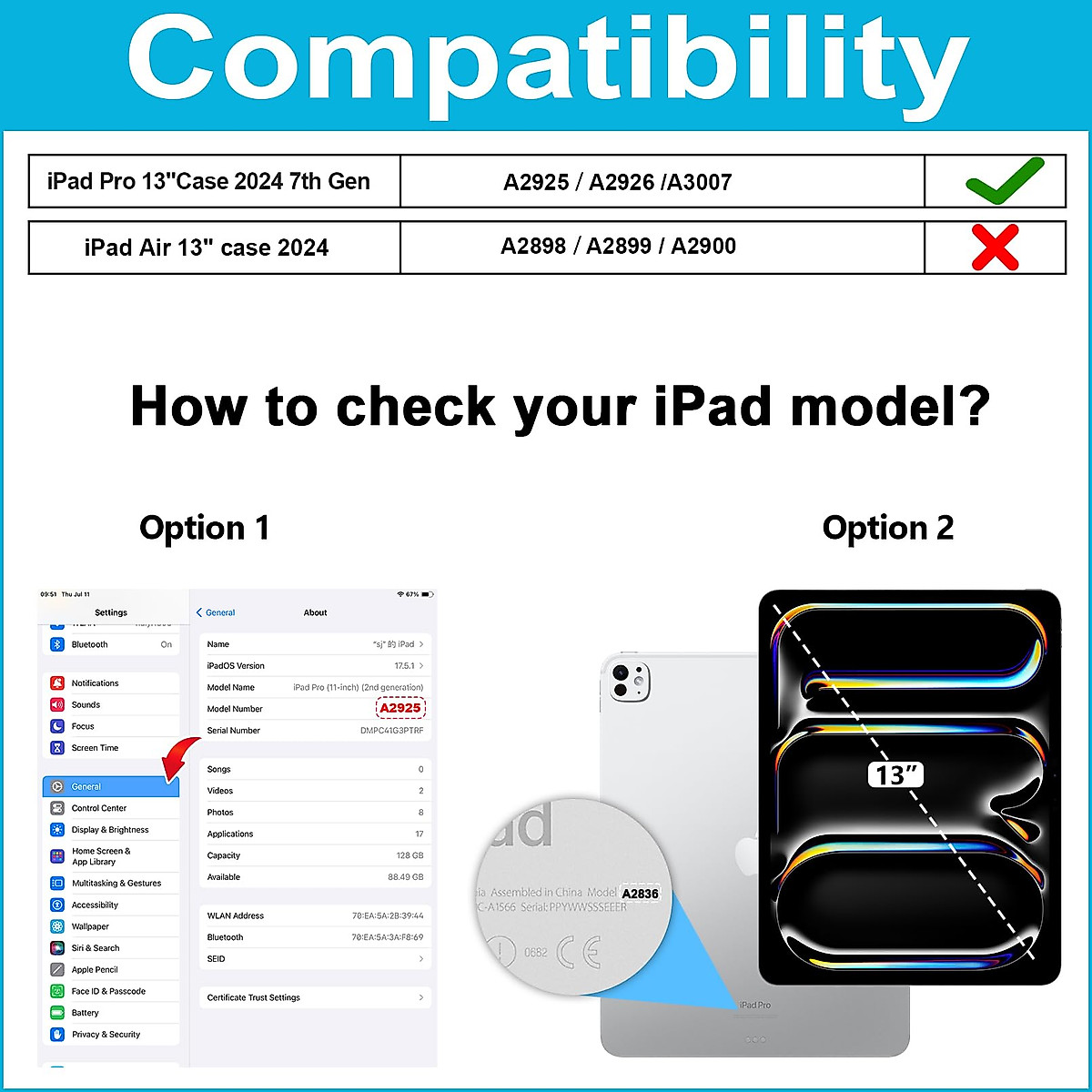 Case for iPad Pro 13 Inch 7th Generation 2024: Military Grade Cover for iPad Pro 13" (M4) W/Screen Protector - Stand - Handle - Shoulder Strap - Pencil Holder- Red