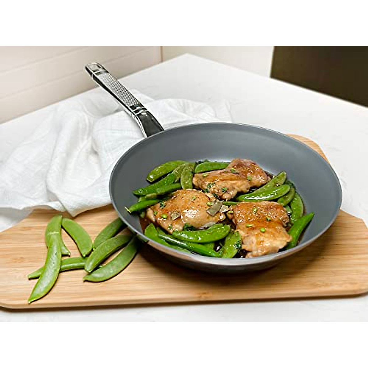 SAVEUR SELECTS Tri-ply 10-Inch Non-Stick Frying Pan, Induction-ready, Dishwasher Safe, Voyage Series