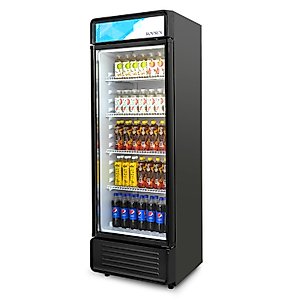 ROVSUN Commercial Refrigerator 12.2 Cu.Ft ETL NSF Certified, Commercial Beverage Refrigerator Cooler Glass Door Merchandiser Refrigerator Fridge w/Adjustable Shelves LED Light for Bar Restaurant Cafe