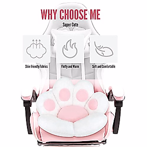 MOONBEEKI Cat Paw Cushion Chair Comfy Kawaii Chair Plush Seat Cushions Shape Lazy Pillow for Gamer Chair 28"x 24" Cozy Floor Cute Seat Kawaii for Girl Worker Gift, Dining Room Bedroom Decorate White