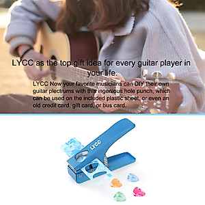 DIY Guitar Pick Punch luxury gift package the,Premium Guitar Pick Maker,16paddle clip Strips and a file for smoothing - blue
