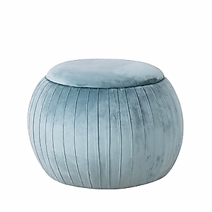 AFBKSS&BB Storage Stool, Child Velvet Storage Ottoman, Toddler Ottoman with Storage, Children Shoes Stool for Living Room(Green)