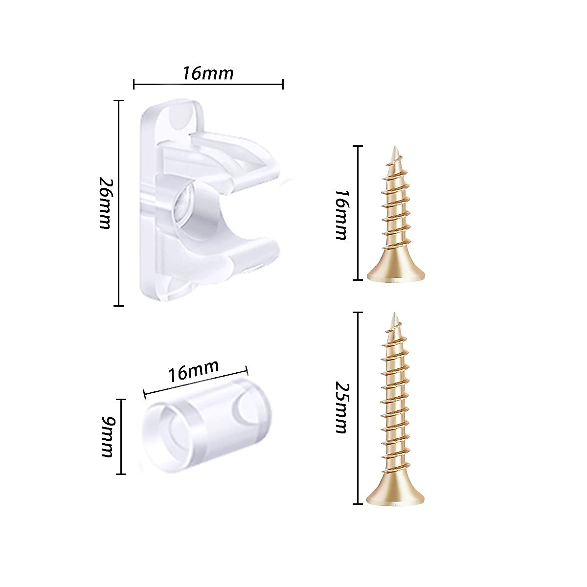 False Front Cabinet Clips, Hosrnovo 4 Pairs with Screws Reinforced Sink Tip-Out Snap for Kitchen Cabinet Drawer Fronts Replace/2 Drawers
