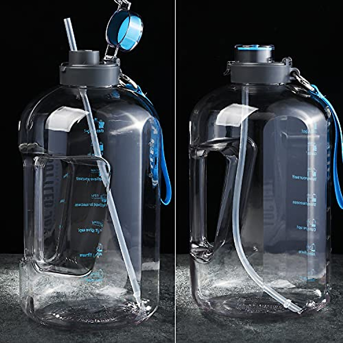 ALINK 12-Pack Reusable Plastic Clear Straws, 13 inch Extra Long Tumbler Straws for 1 Gallon, 64 oz 40 oz 32 oz Water Bottles, Plus Cleaning Brush