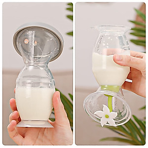 haakaa Manual Breast Pump 150ml with Flower Stopper, Silicone Lid & Silicone Strap Set Breastfeeding Essentials