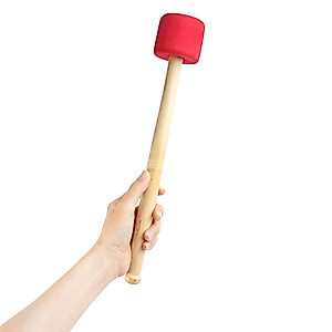 AUEAR, 2 Pack Bass Drum Mallets Sticks Red Foam Mallet with Wood Handle for Percussion