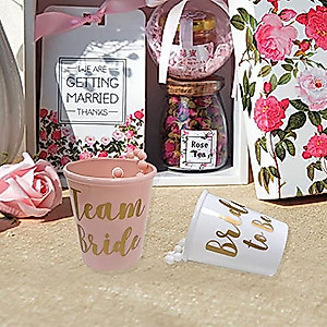 Wocst 12 PCS Shot Necklace Glass, Bride Groom to Be Shot Glass Necklace with Gold Foil for Bachelor/Bachelorette Party Hen Night Party