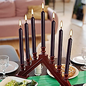 PEILIN Set of 100 Black Brown Spell & Chime Candles – Premium Mini Taper Candles for Rituals, Prayer, Birthdays, Meditation, Altar, Spells, Chime Candles - 5 Inch Tall, Unscented ( Black Brown)