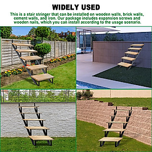 Zwinz Steel Stair Stringer 5 Step, Metal Stair Stringers for Deck Height 42 inches, Steel Stair Step Riser for Outside Stairs (2Pack)