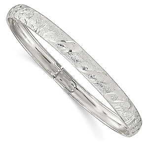 IceCarats 925 Sterling Silver 6.5mm Flexible Bangle Bracelet
