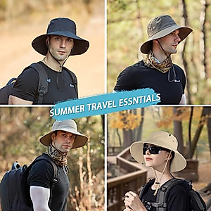 Rosoz Sun Hats for Men Women Wide Brim Boonie Hat UPF 50+ Bucket Hats Hiking Fishing Outdoor Summer Safari UV Protection Hat