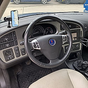 Mippko Drill Base Truck Phone Stand for 3.5 ~7.5 inches iPhone / Samsung / HTC / LG / Nexus / Huawei / Smart Phones, Fit for Truck, Car,Van, Vehicles, 360°Adjustable Aluminum Alloy Mount