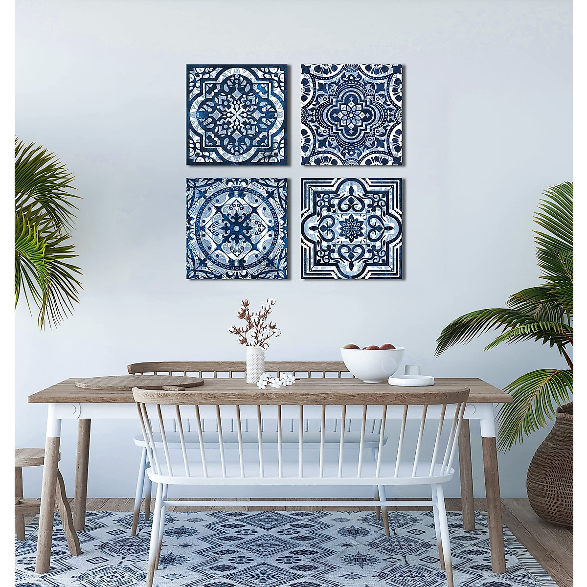 KLAKLA Navy Blue Wall Art - Sturdy Wood Frame Craftsmanship - Versatile Installation for Stylish Decor & Explore Captivating Navy Blue Wall Decor and Canvas Art