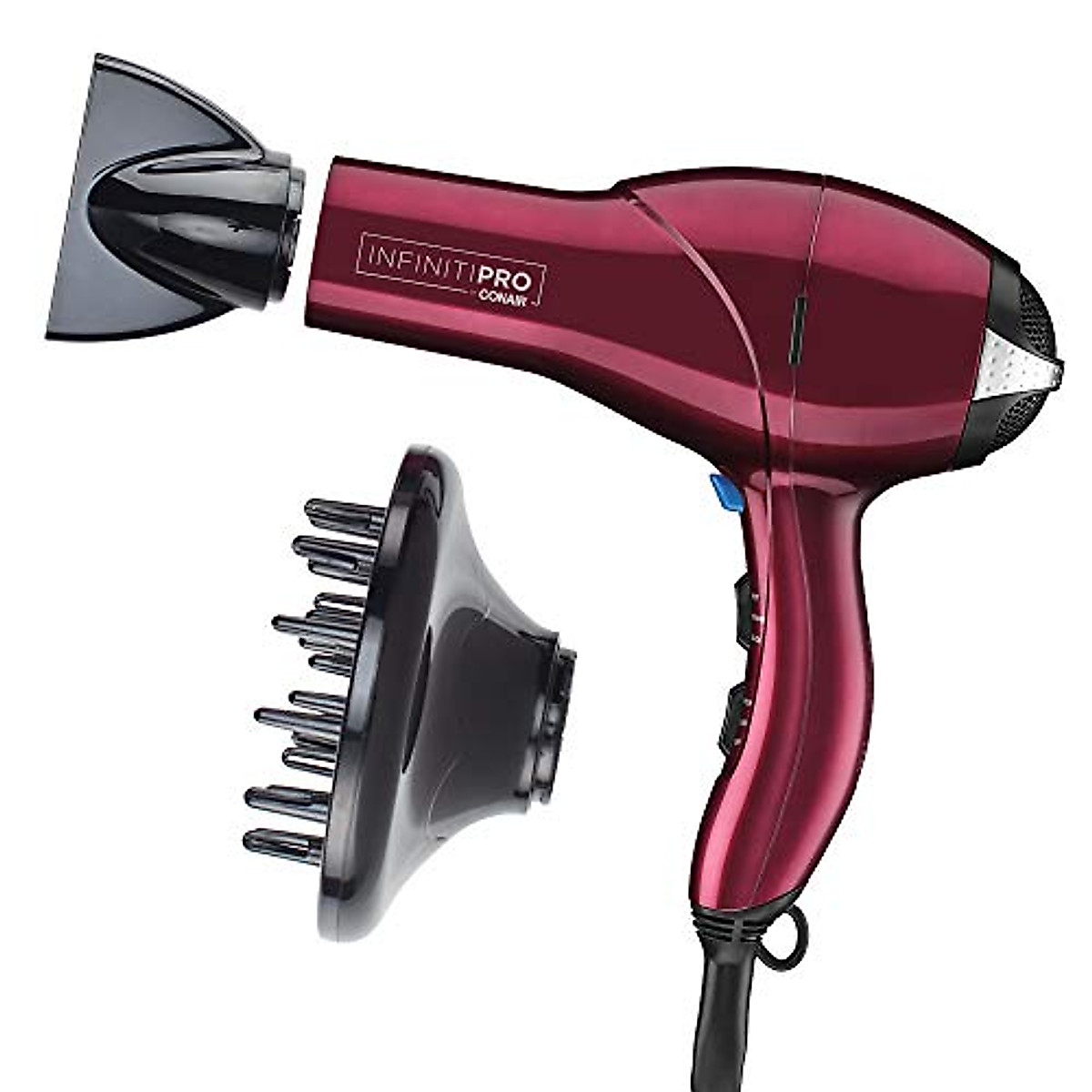 INFINITIPRO BY CONAIR Hair Dryer, 1875W Salon Performance AC Motor Hair Dryer, Conair Blow Dryer, Burgundy