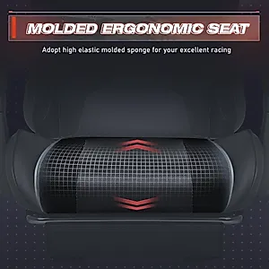 Furmax Gaming Chair, Video Game Chair with Footrest and Massage Lumbar Support, Swivel Seat Height Adjustable Computer Chair with Headrest, Racing E-Sport Gamer Chair (Black)