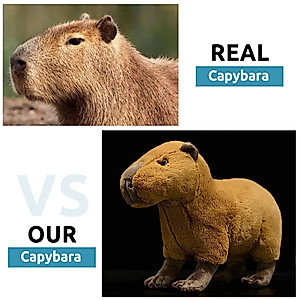 FRANKIEZHOU Realistic Capybara Plush Toy 12”,Lifelike Rodent Capybara Stuffed Animals,Pillow Plush,Soft Wild Animals Crawling Capybara Stuffed Toys,Plushie Toys,Gifts for Kids,Baby Gift, Cry Babies