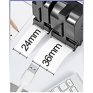 Unistar Compatible PTouch 36mm TZ Tape Replacement for Brother Label Maker 36mm Label Tape TZe-261 TZ261 for Brother Ptouch PT-P910BT T-P900 PT-3600 PT-550, 1-1/2 Inch Laminated Black on White, 2PK