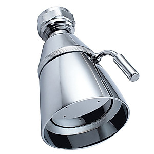 High Flow Shower Head, Angle Simple Solid Brass With Swivel Joint High Pressure Shower Head Adjustable Shower Spray Head Wall Pipe Shower Nozzle Female G 1/2, Chrome