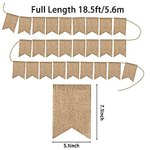 WATINC 26 Pack DIY Burlap Banner Set Include Letter Stencil, Design Swallowtail Flags for Kids and Adults, Handwriting Banner for Birthday and Independence Party, Unique Hand Draw Home Summer Decor