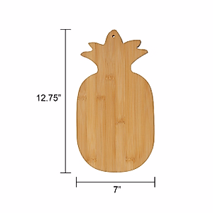 Vastigo Pineapple Shaped Bamboo 12.75” x 7” Serving and Cutting Board – for Serving Appetizers, Cheeses, Charcuterie, Decoration and More