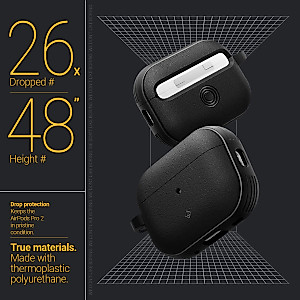 Caseology Vault for Airpods Pro 2 Case [Keychain Carabiner Included] Designed for Airpods Pro 2nd Generation (2022) - Matte Black