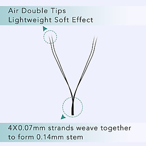 OBEYA Y Lashes Extensions 2D Premade Fans Eyelash Extensions Weave YY Shaped Tips Volume Lash Extensions, Quick Easy Application, Full Fluffy Volume Look, Long Lasting D Curl 0.07mm 8-14mm Mix Tray