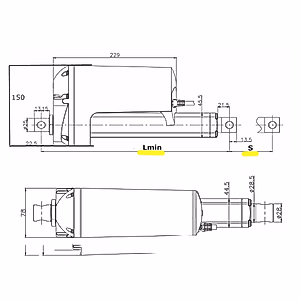 KOVOSCJ Linear Actuator 12V Heavy Duty Linear Actuator with Potentiometer Position Signal Feedback IP66 12V 24V 60mm/s Speed 12000N 1200KG 2640LBS Force Stroke Linear Actuator