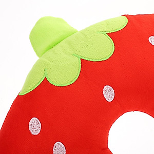 KALLORY Cartoon Office Pillow pp Cotton Travel Pillow Cervical Pillow nap Pillow Strawberry Cute Korean Version Soft to Sleep Travel u Shaped Pillow Neck pad Airplane Portable Neck Pillow
