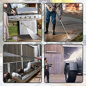 Selkie Pressure Washer Gun with Extension Wand and 26" Hose, Pressure Washer Gun with 26inch Pressure Washer Hose,16inch Extension Wand, 5 Nozzle Tips, and M22 15mm & M22 14mm Fitting, 4000 PSI