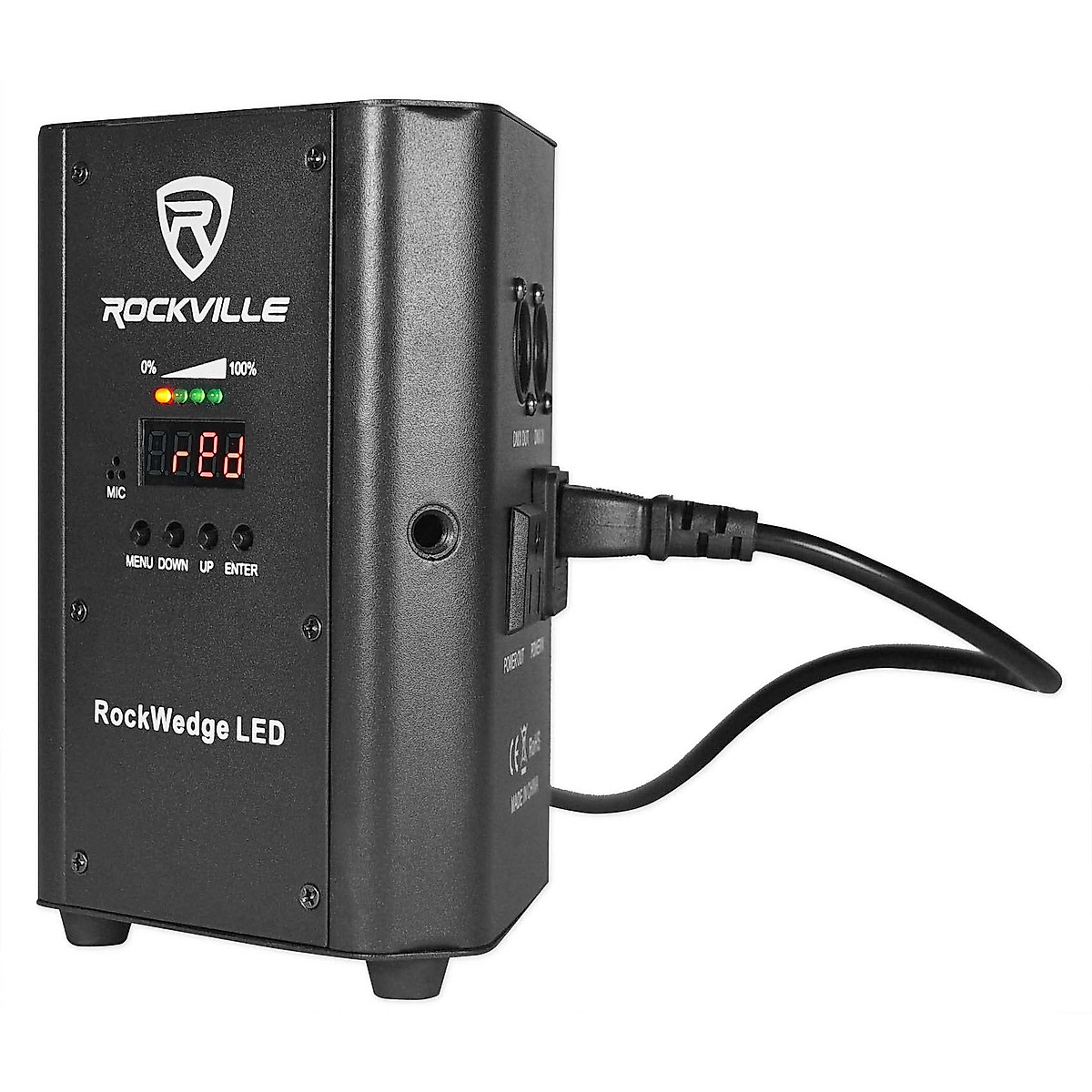 (6) Rockville RockWedge LED RGBWA+UV Rechargeable Wireless DMX DJ Par Up-Lights