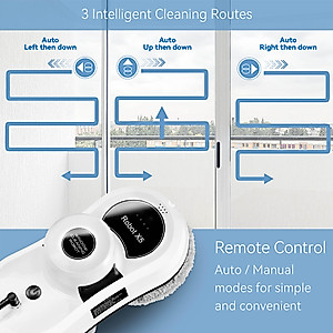 Sophinique Window Cleaner Robot, X5 Window Vacuum Cleaner Smart Glass Cleaning Robotic with APP & Remote, Intelligent Automatic Cleaner Robot for Outdoor/Indoor Windows Table Tile Ceiling (White)