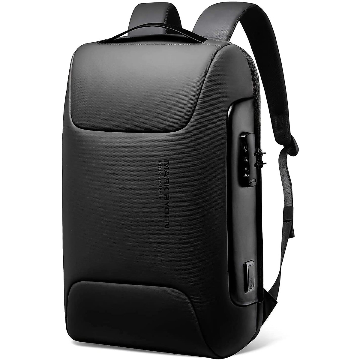 Anti-Theft Backpack,MARK RYDEN Business Waterproof Backpack For Men College Travel Flight with USB Port Charging ＆TSA Lock Fits For 15.6 Inch Laptop,Black
