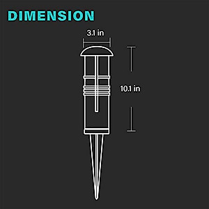 Malibu Aged Iron Collection LED Bollard Pathway Light LED Low Voltage Landscape Lighting Outdoor Bollard Path Lights for Lawn Patio Yard Walkway Driveway Pathway Garden Landscape 8400-4320-01, Black