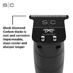 Stylecraft Replacement Fixed Black Diamond Carbon DLC X-Pro Wide Hair Trimmer Blade