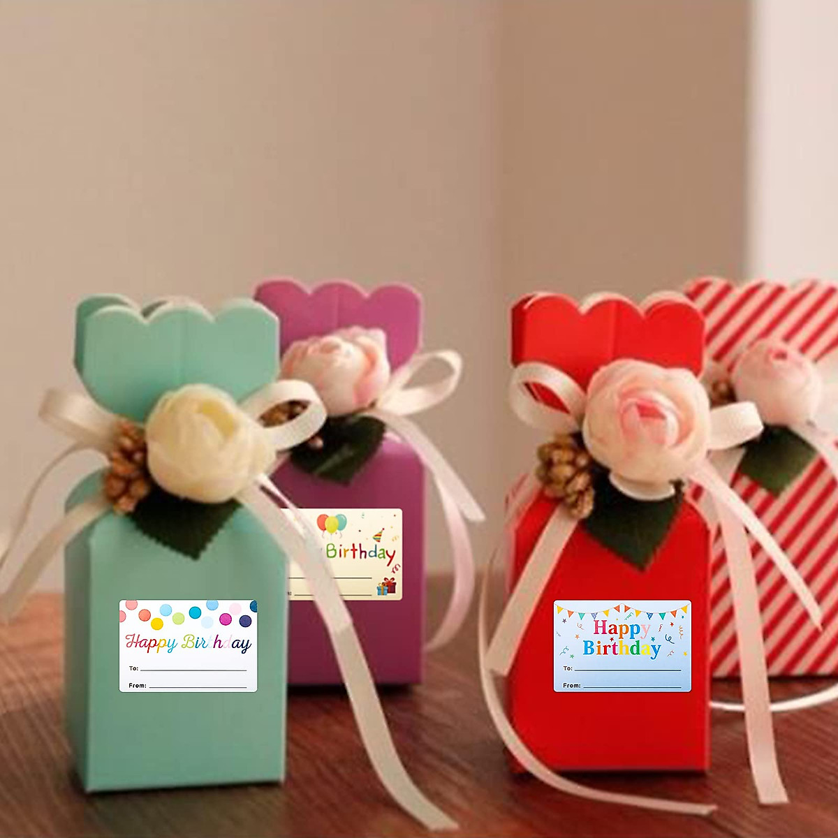 Happy Birthday Gift Stickers - 100 Labels for Celebrations