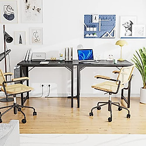 OLIXIS Computer Small Desk 32 Inch Home Office Writing Study Work Storage Bag Headphone Hooks Simple Modern Wood Kids Student Table