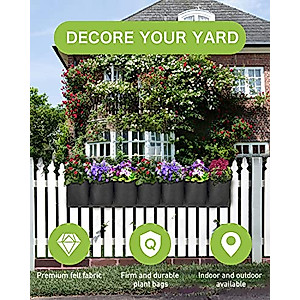 OneV FT Hanging Wall Planters for Indoor, 4 Pockets Vertical Garden Planters Hanging Planting Grow Bags, Garden Plant Accessories for Yard Doorway Home Decoration