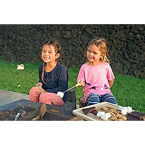 TooglBox - 4 Piece 32 Inch Marshmallow Roasting Stick - Telescoping Stainless Steel Cookware Set-Forks for Smores & Hot Dogs - Bonus 20 Bamboo skewers, Bag (4)